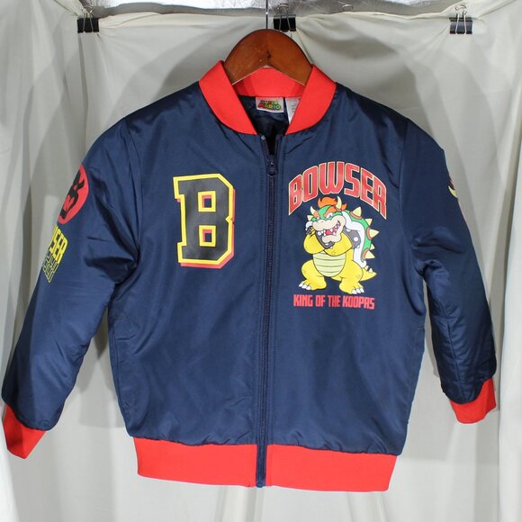Mario Bros | Jackets & Coats | Super Mario Bowser Quilted Bomber Jacket ...